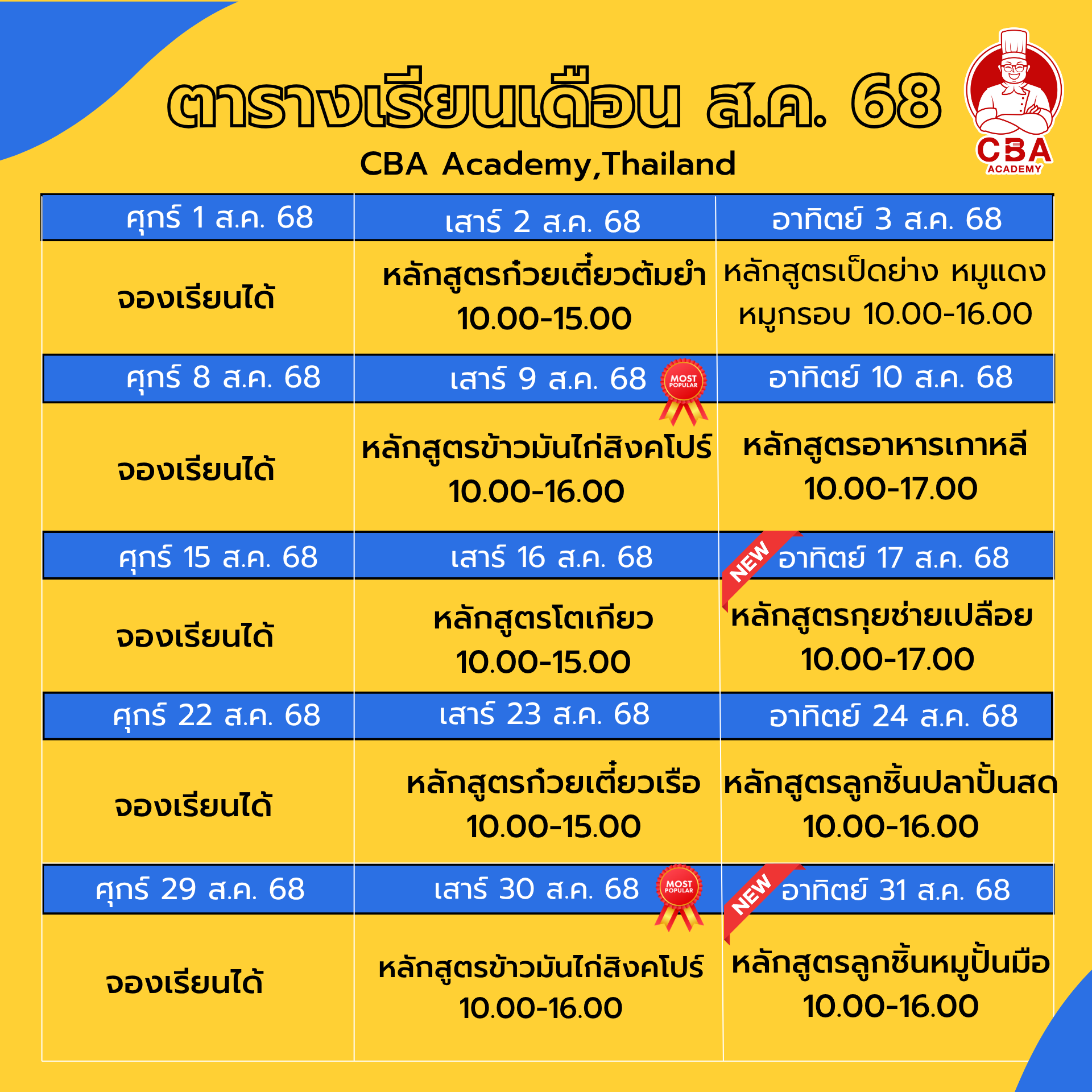 CBA Academy Thailand – โรงเรียนสอนทำอาหาร เปิดสอนการทำอาหาร เบเกอรี่ ...